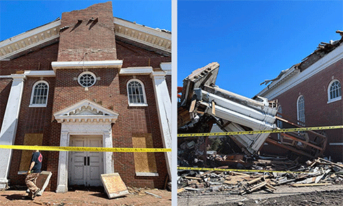 Local churches hit by deadly storms